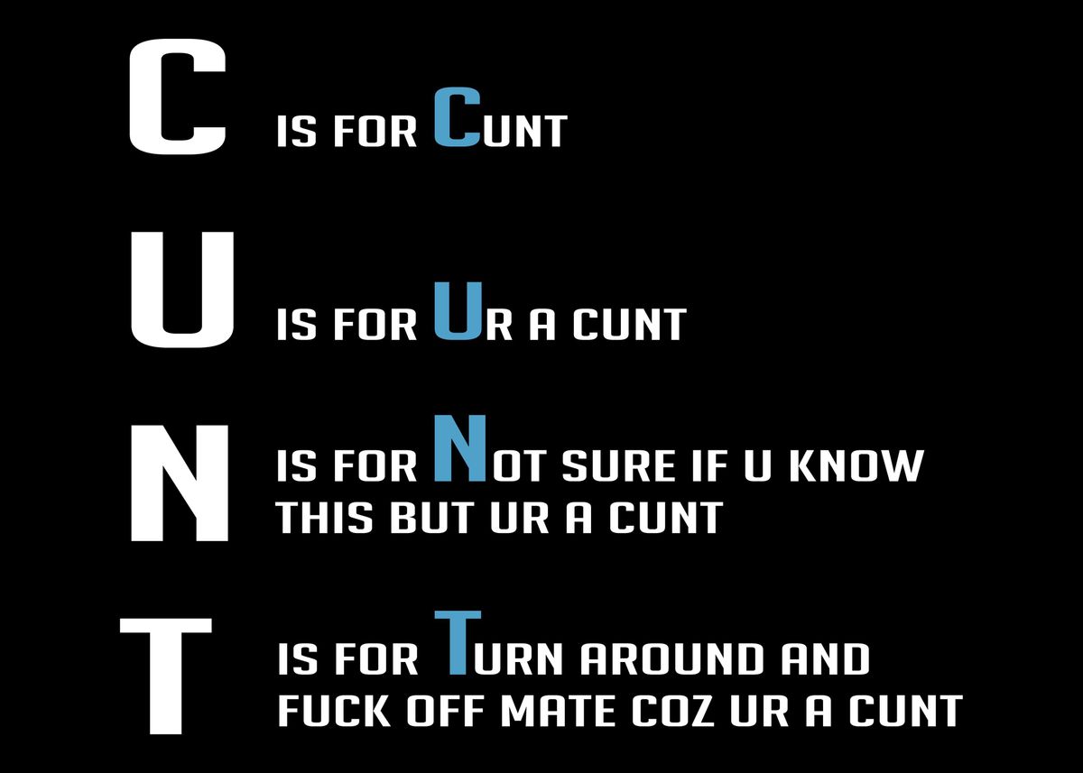 Mad Cunt Funny Sarcastic A Poster Picture Metal Print Paint By