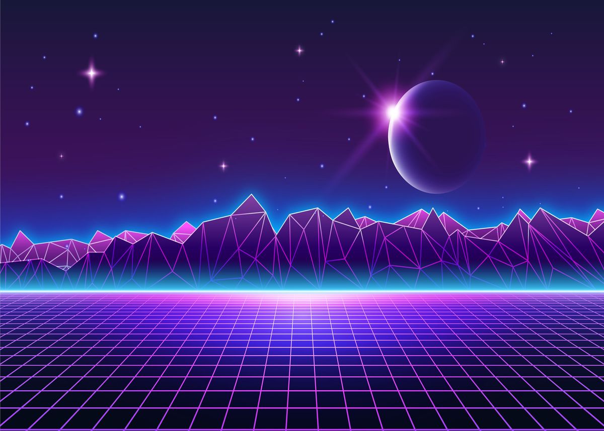 'Neon Landscape' Poster by Designersen | Displate