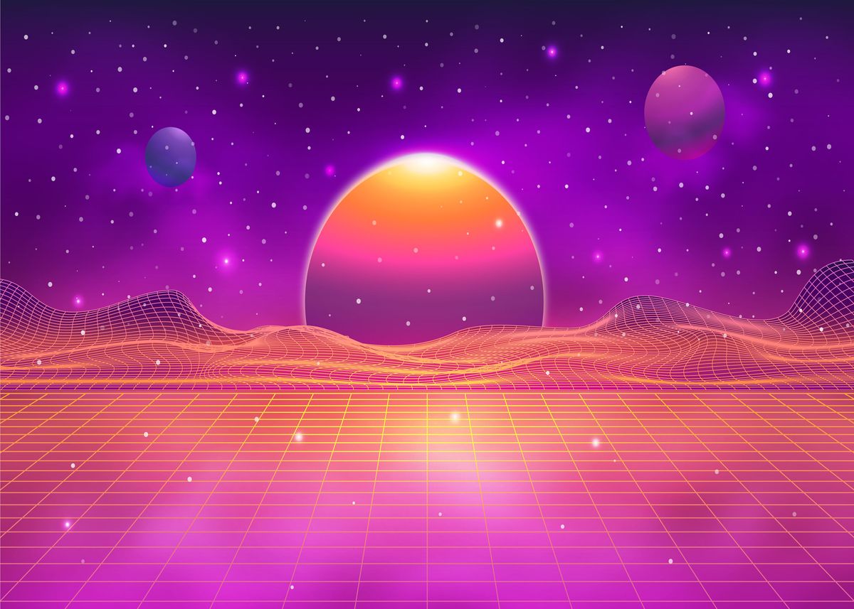 'Neon Landscape' Poster, picture, metal print, paint by Designersen ...