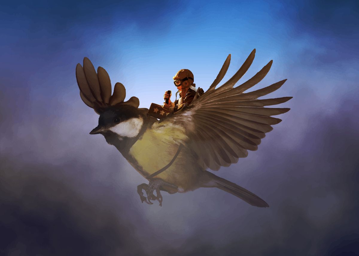 'Bird Flying ' Poster by Art Day Creative | Displate