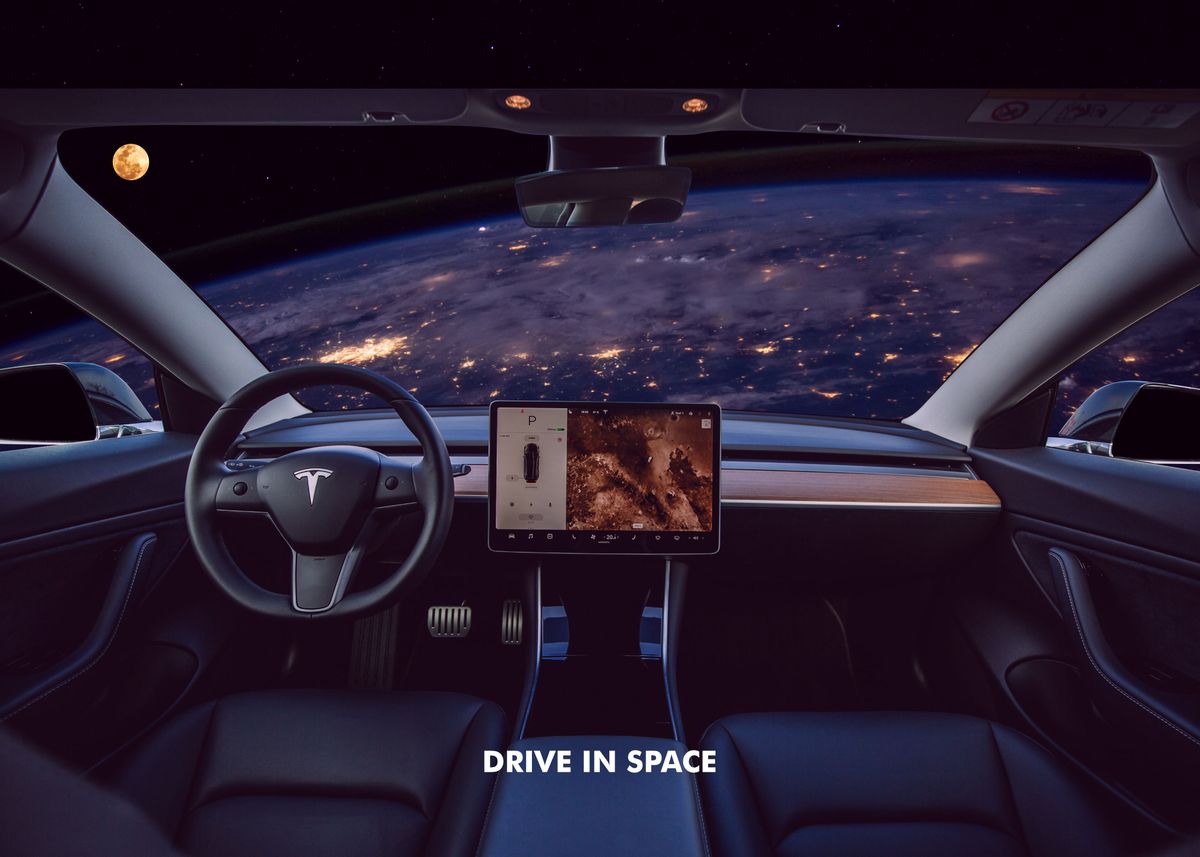 'Drive in space' Poster, picture, metal print, paint by Coldbrew ...