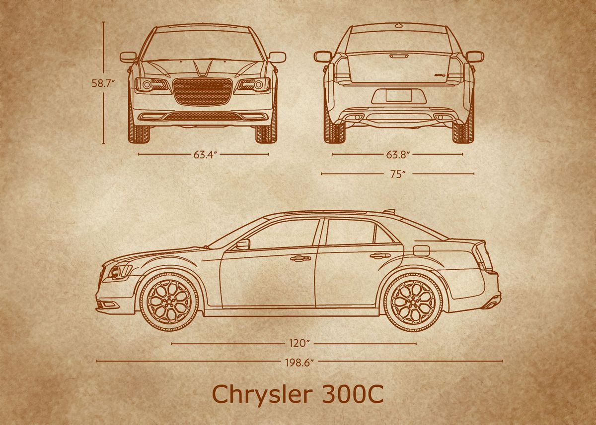 'Chrysler 300C 2017 old ' Poster, picture, metal print, paint by The ...