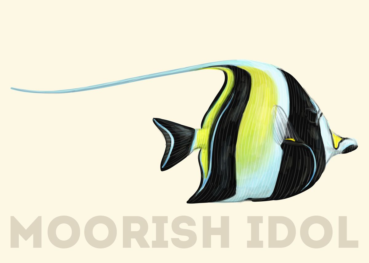 'Moorish Idol Fish' Poster, picture, metal print, paint by Human Shadow ...