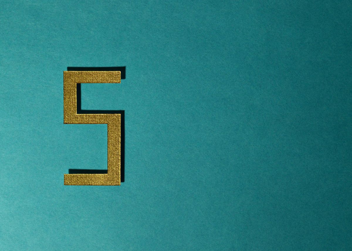 'Number 5' Poster, picture, metal print, paint by Plim | Displate