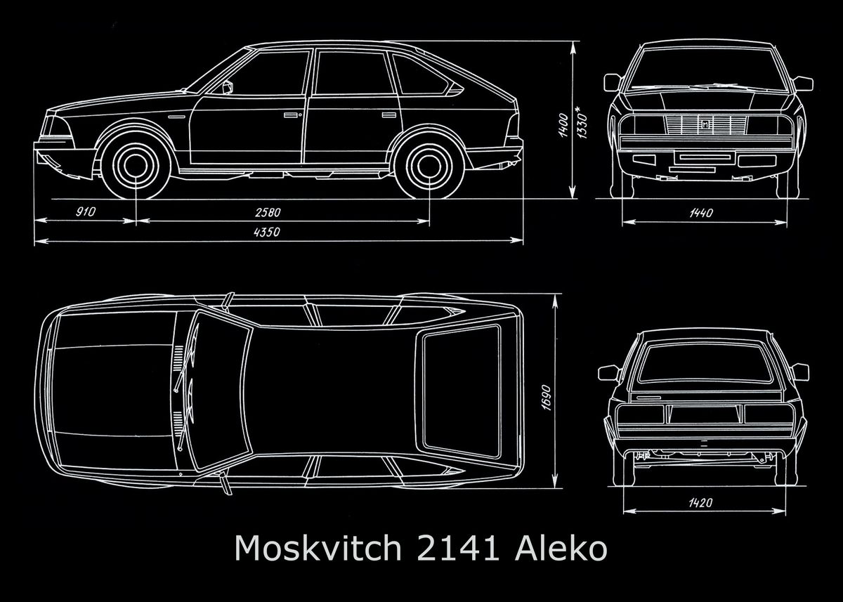 'Moskvitch 2141 Aleko' Poster, picture, metal print, paint by Retal ...