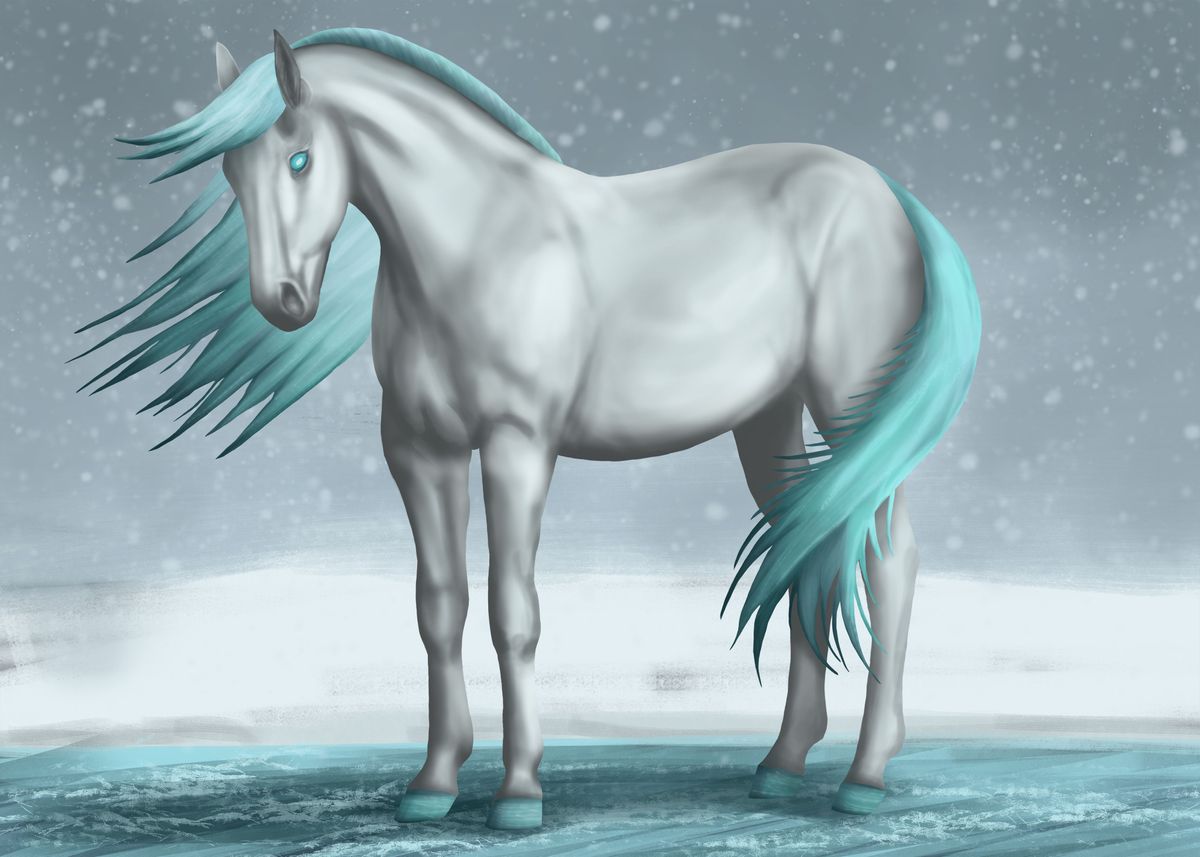 'Ice Horse' Poster, picture, metal print, paint by Cecile Duc Dit Catty ...