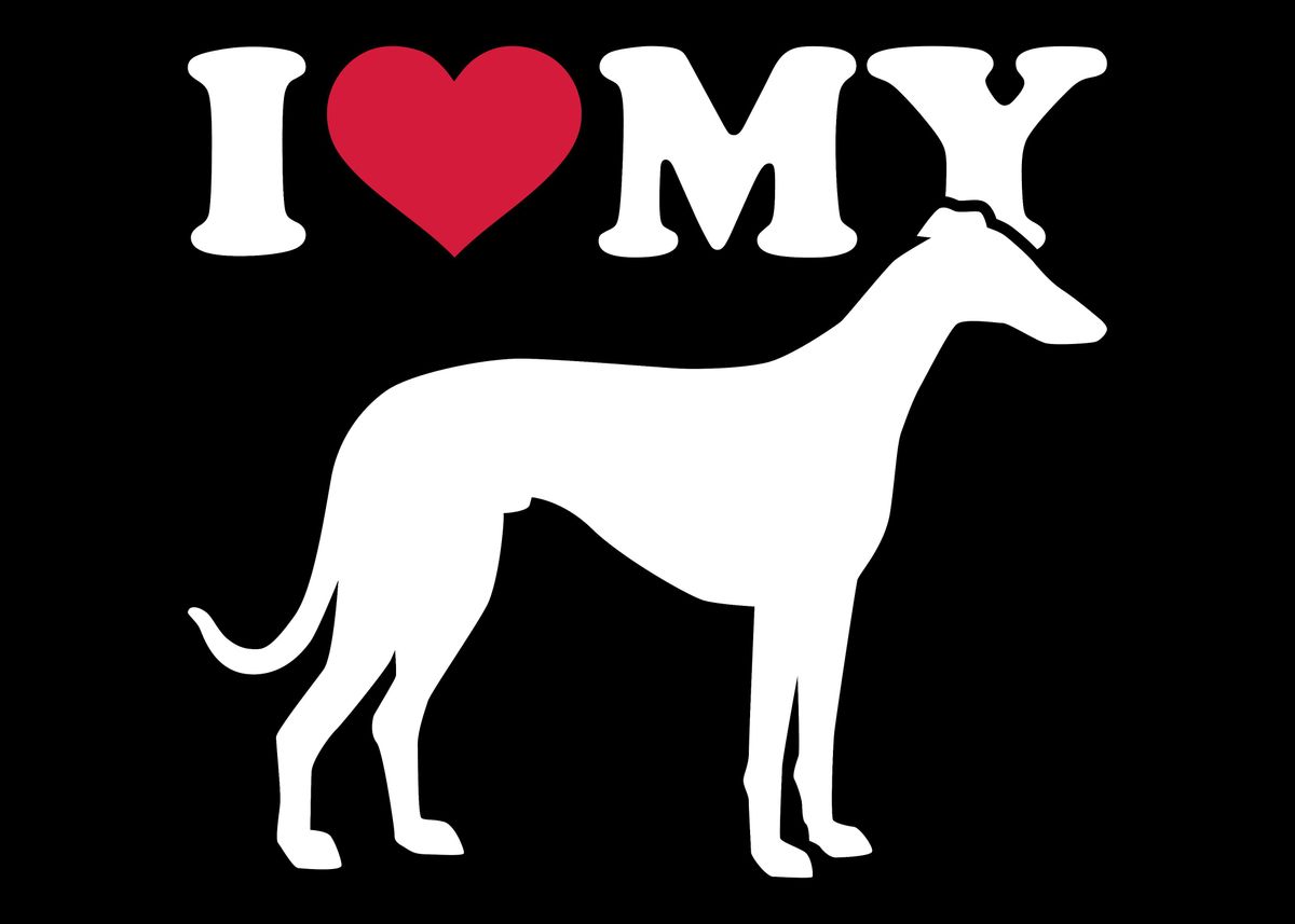 'Whippet' Poster, picture, metal print, paint by Designzz | Displate