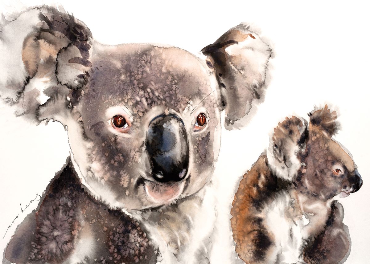 'Koala Kinship' Poster, picture, metal print, paint by Soo Beng Lim ...