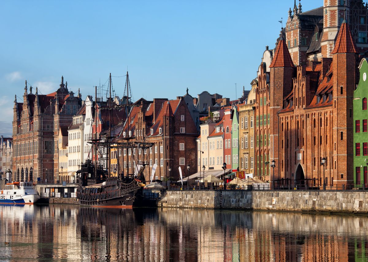 'Gdansk Skyline River View' Poster, picture, metal print, paint by ...