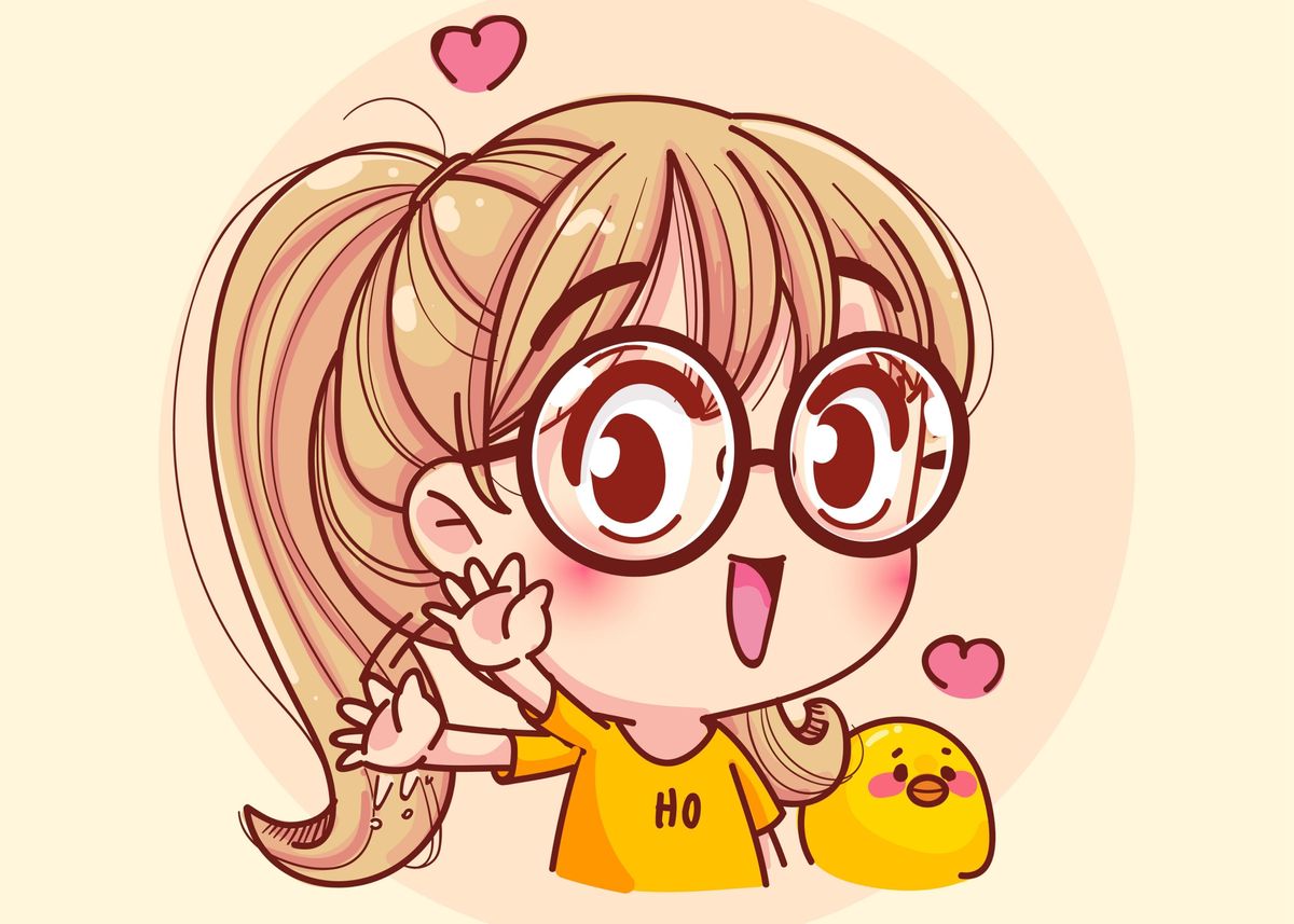 'Cute Girl Hello' Poster, picture, metal print, paint by Sam Brady ...