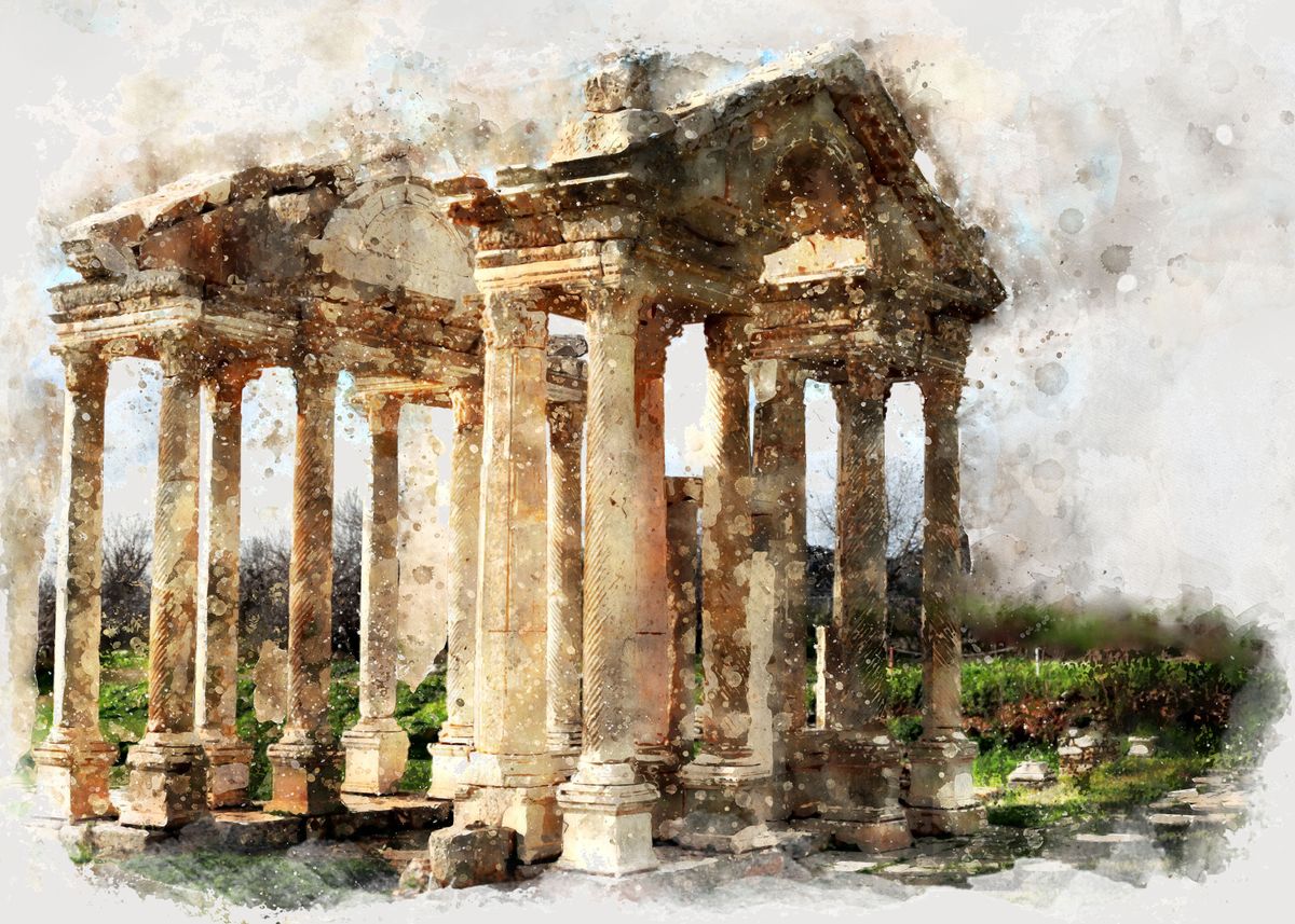 'Akropol' Poster, picture, metal print, paint by RelDesign | Displate