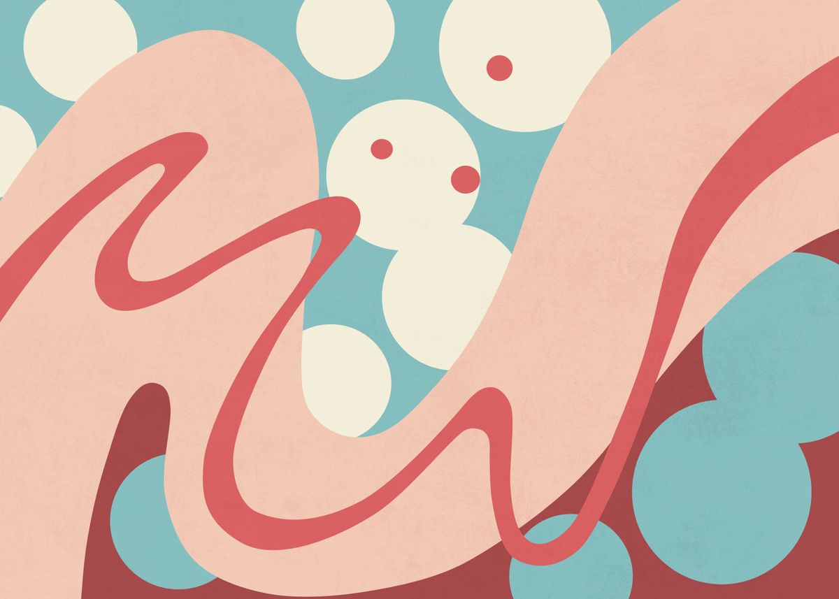 'Waves 08' Poster, picture, metal print, paint by amini54 | Displate