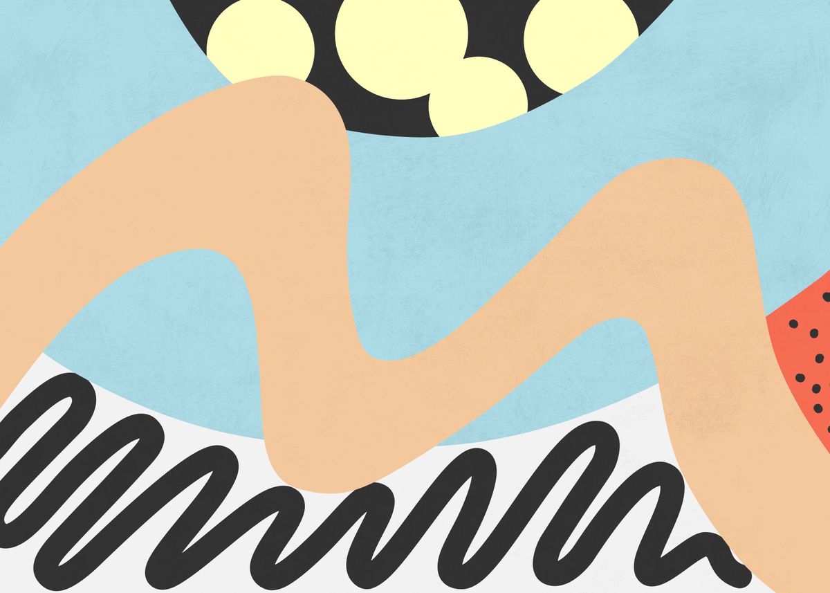 'Waves 12' Poster, picture, metal print, paint by amini54 | Displate