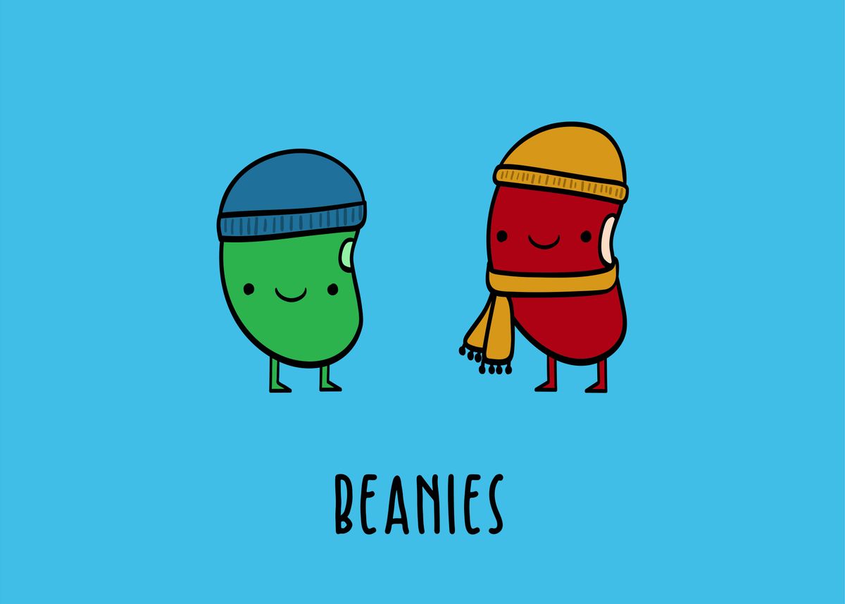 'Beanies' Poster, picture, metal print, paint by Weltenraser | Displate