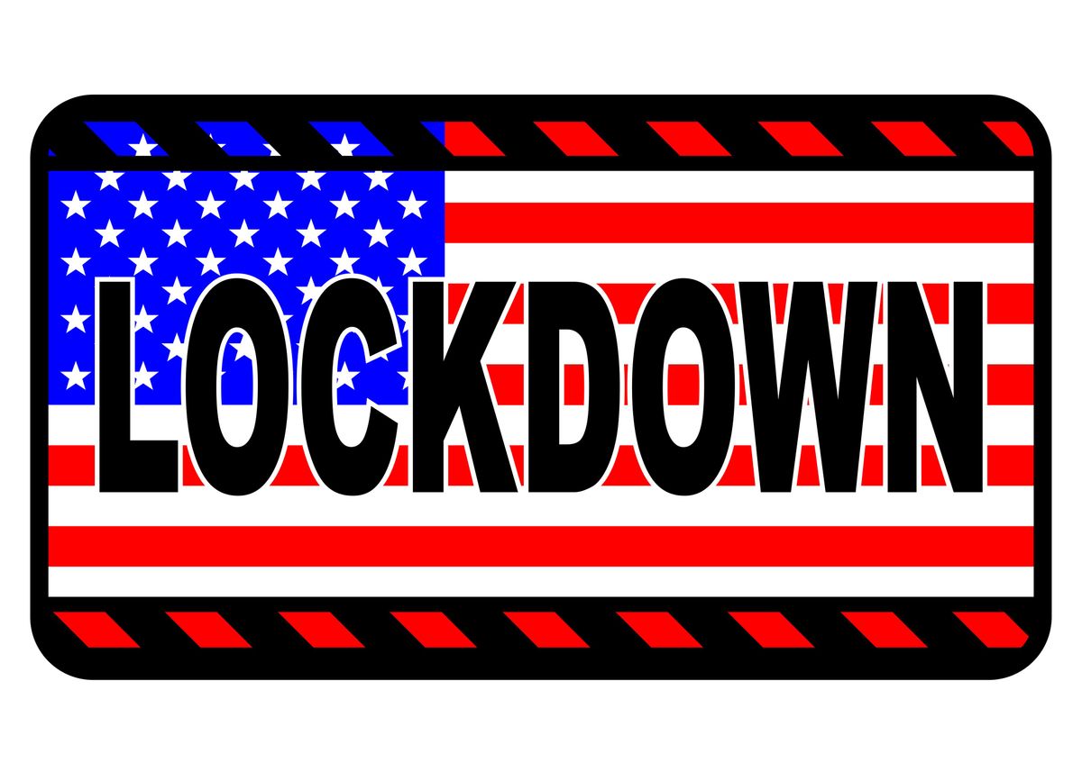 'USA Lockdown Sign' Poster by HomeStead Digital | Displate