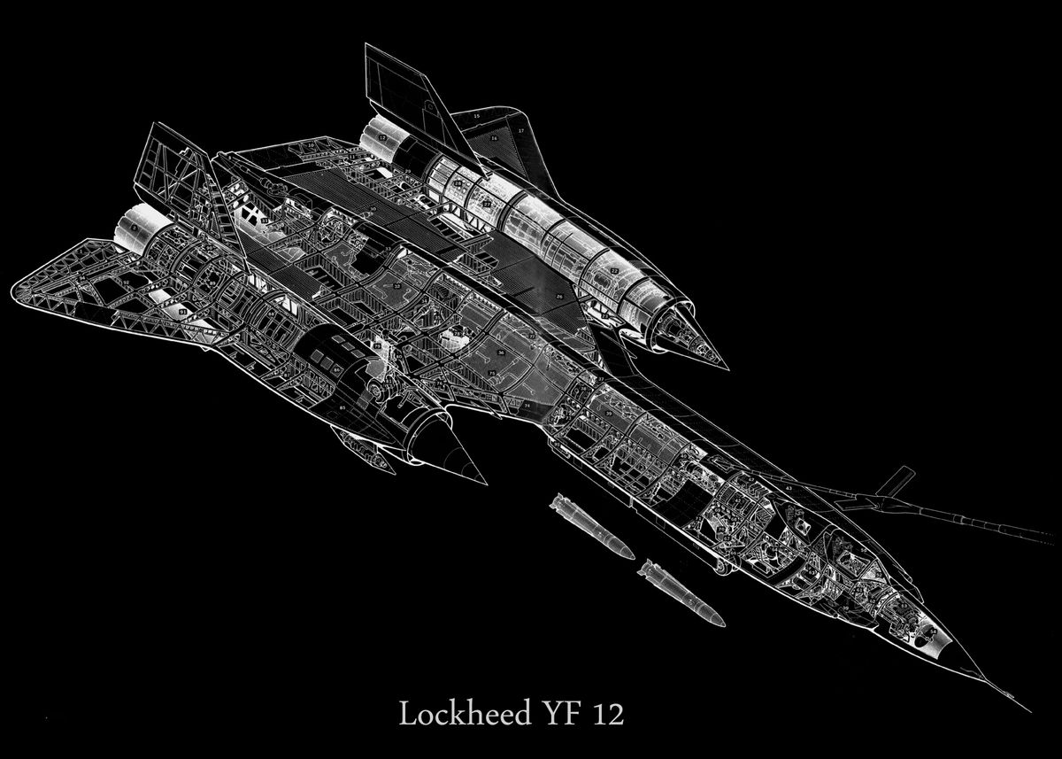 'Lockheed YF 12' Poster, picture, metal print, paint by Retal | Displate