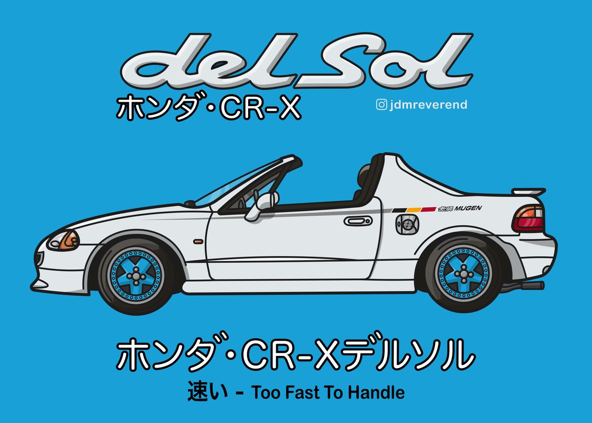 'Sporty CRX Del Sol Side' Poster, picture, metal print, paint by VEIN ...