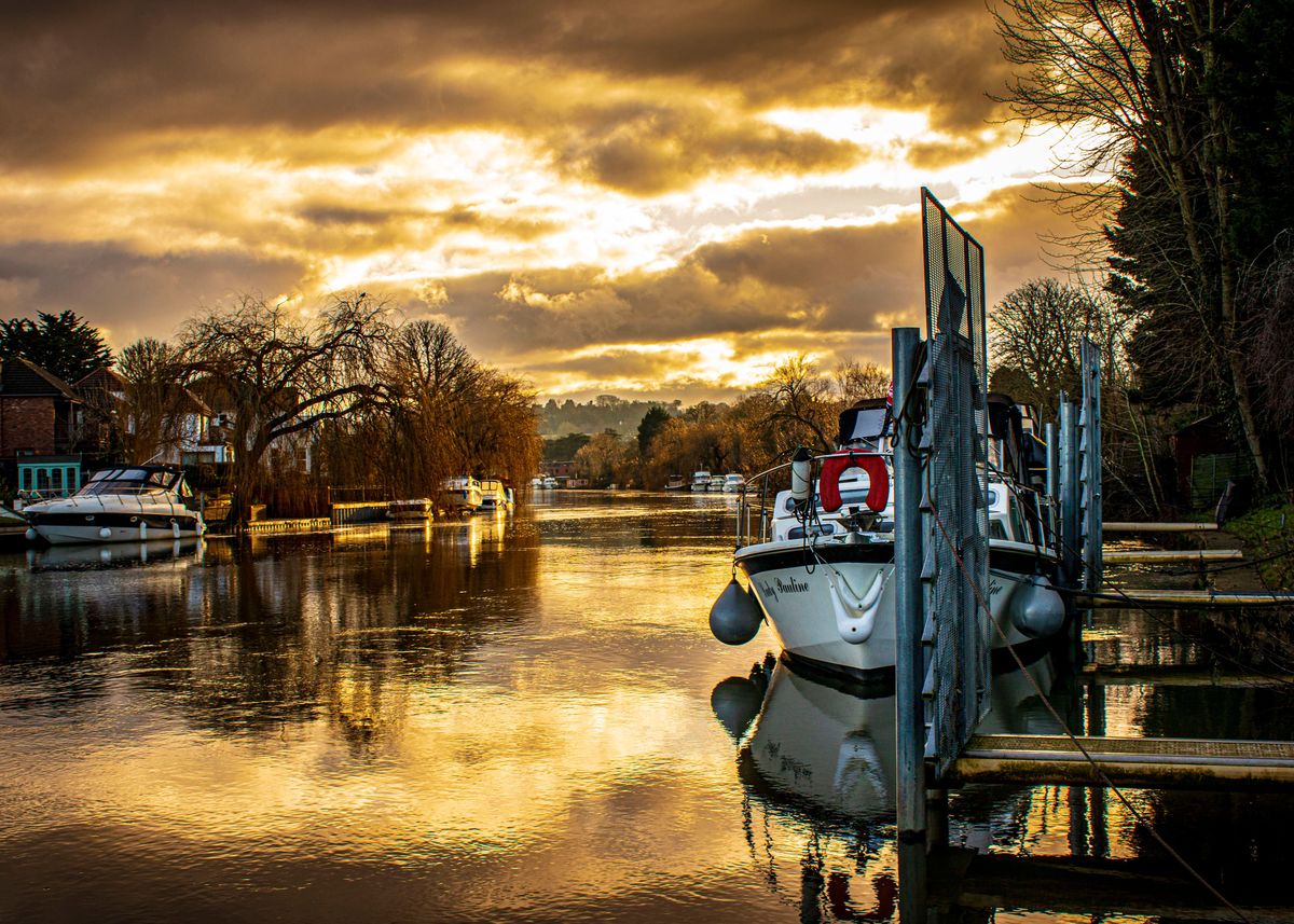 'Thames River England' Poster, picture, metal print, paint by Gosia ...