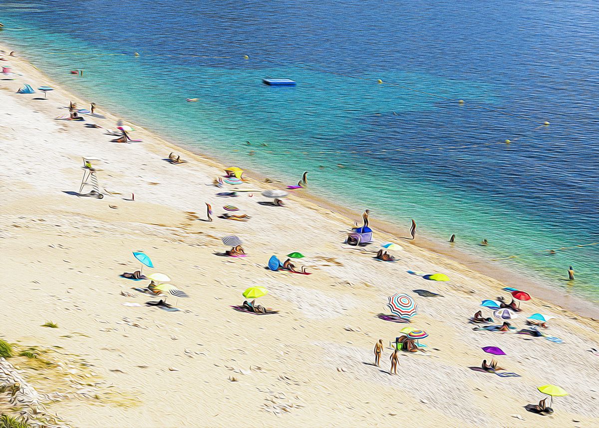 'Plage du Golfe Bleu' Poster, picture, metal print, paint by Sergio ...
