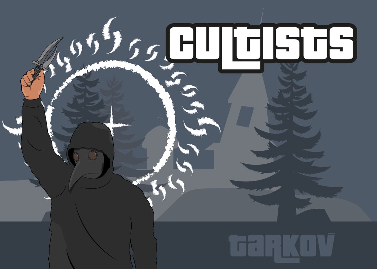 'Cultists EFT' Poster, picture, metal print, paint by Soronelite | Displate