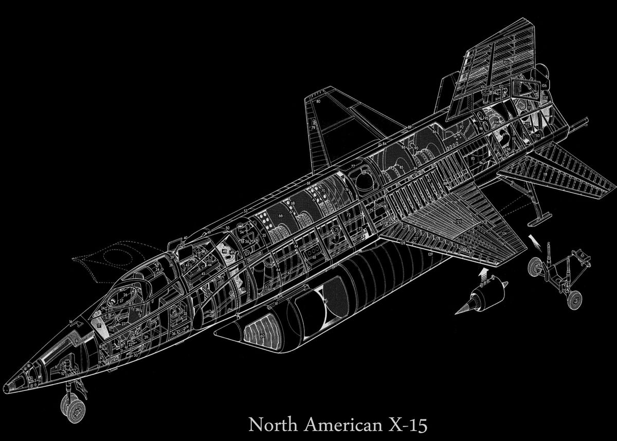 'North American X15' Poster, picture, metal print, paint by Retal ...
