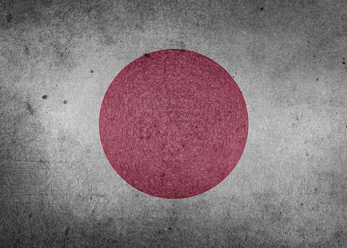 'Japan flag' Poster, picture, metal print, paint by Sam Kal | Displate