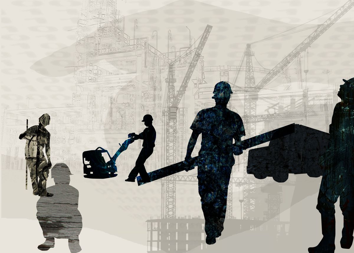 'Construction workers' Poster by Michal Eyal | Displate