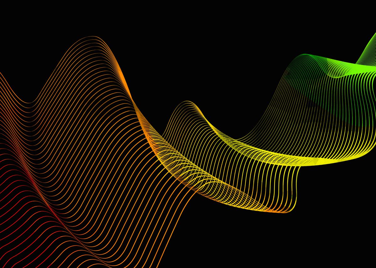 'linear digital waves' Poster by sengahart | Displate