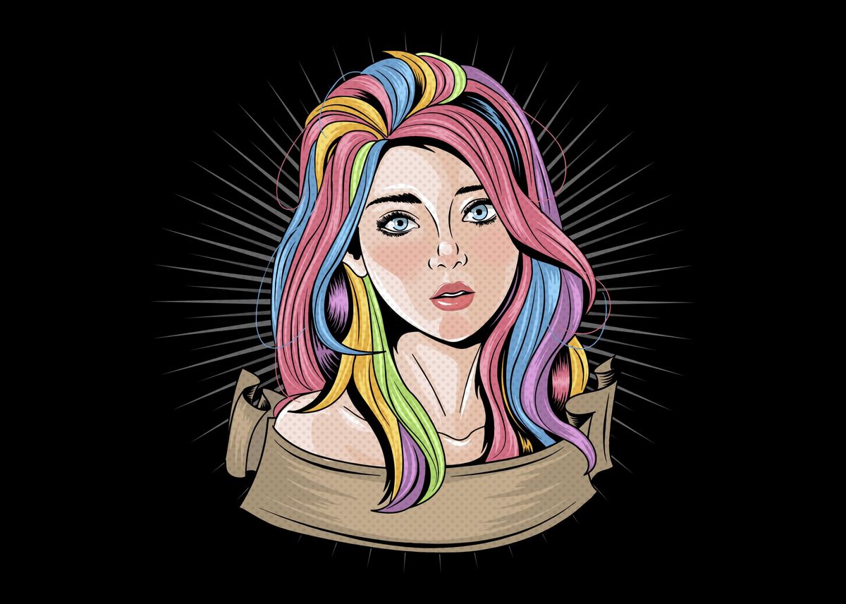 'Pretty Girl' Poster, picture, metal print, paint by John DonJoe | Displate