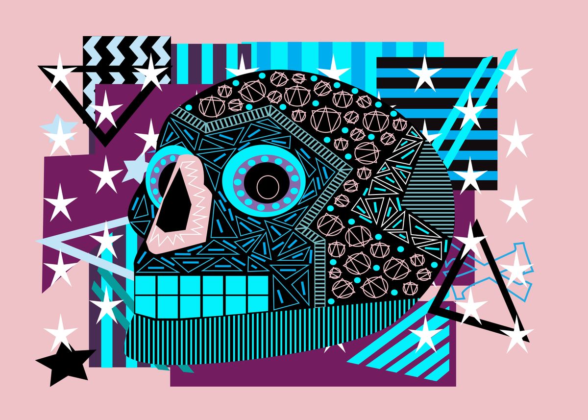 'Skull vector geometric bac' Poster, picture, metal print, paint by Tea ...