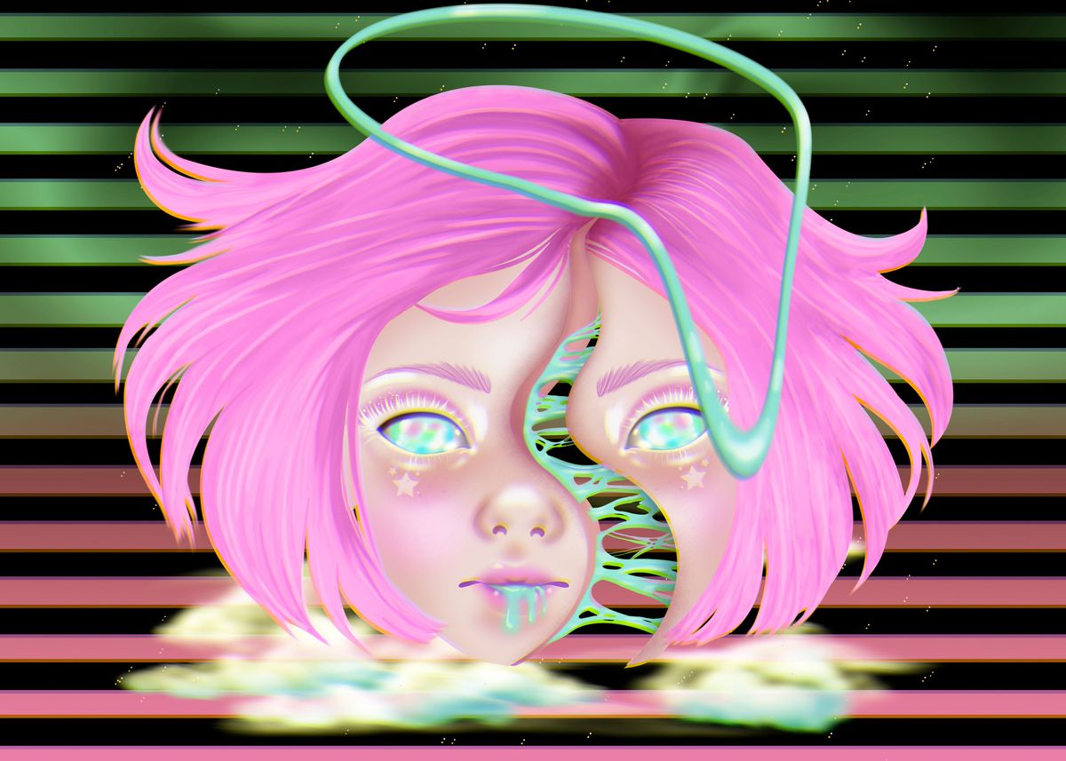 'Split head' Poster by Evgenuy Merkushov | Displate