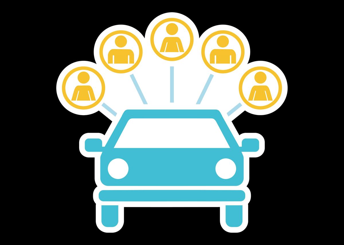 'Car Sharing' Poster, picture, metal print, paint by Designzz | Displate