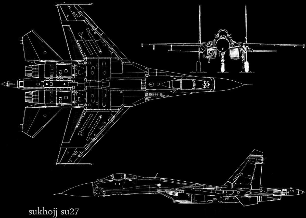 'sukhojj su27' Poster, picture, metal print, paint by Retal | Displate