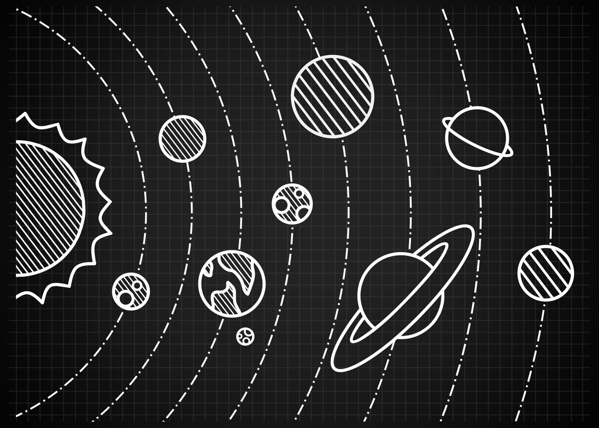 'Solar system blueprints' Poster by Yahya Art | Displate