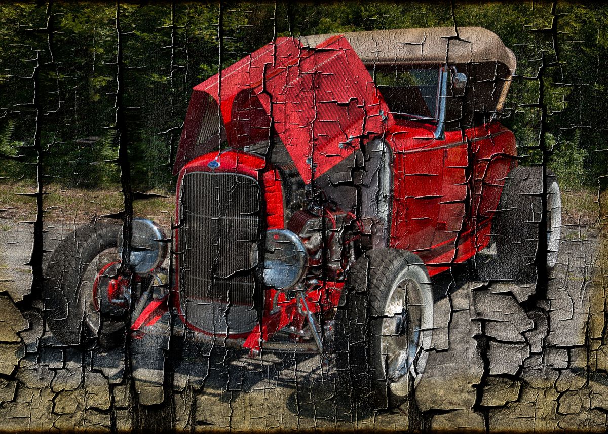 'Hot Rod Crackle' Poster, picture, metal print, paint by Michael ...