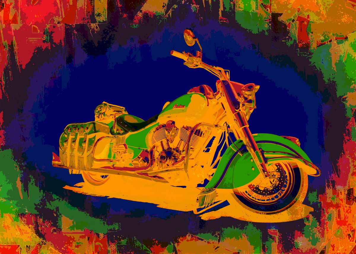 'Indian Motorcycle' Poster, picture, metal print, paint by Michael ...