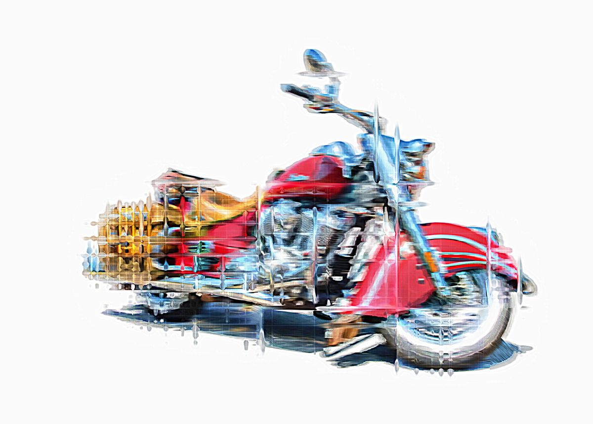 'Indian Motorcycle Cubist' Poster, picture, metal print, paint by ...