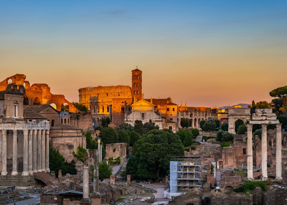 'Sunset in Ancient Rome' Poster, picture, metal print, paint by ...