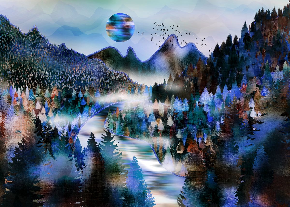 'Winterland' Poster, picture, metal print, paint by Cesar Torres | Displate