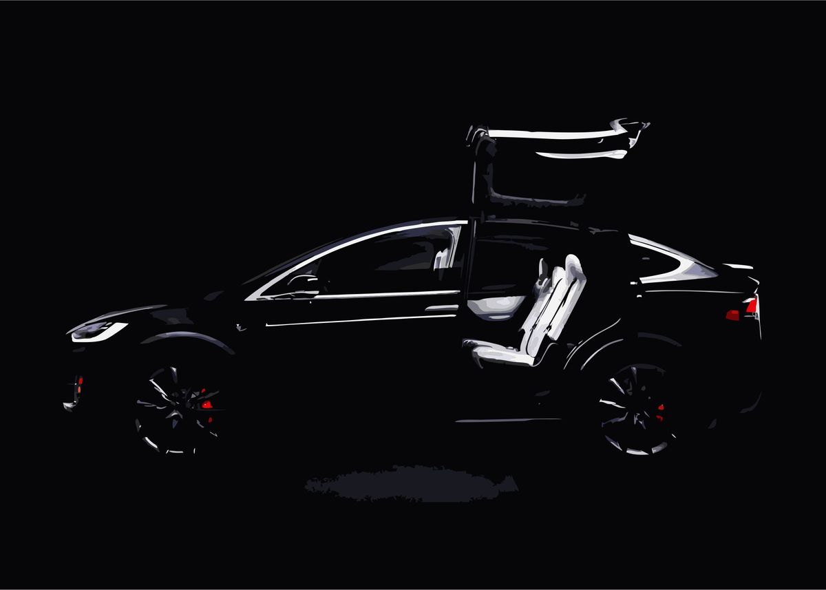 'Tesla Model X' Poster by ConceptArtbyLM | Displate