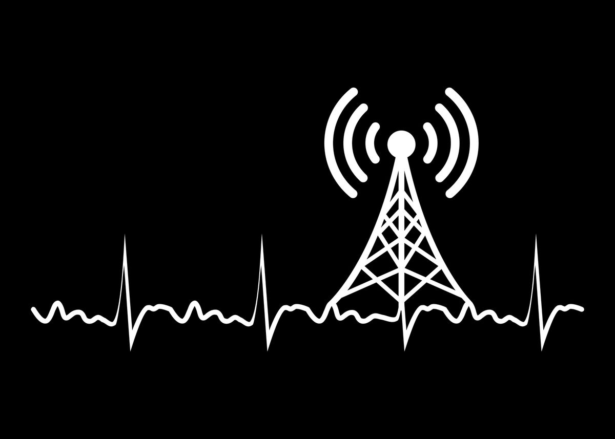 'Radio Heartbeat HAM Radio ' Poster, picture, metal print, paint by ...