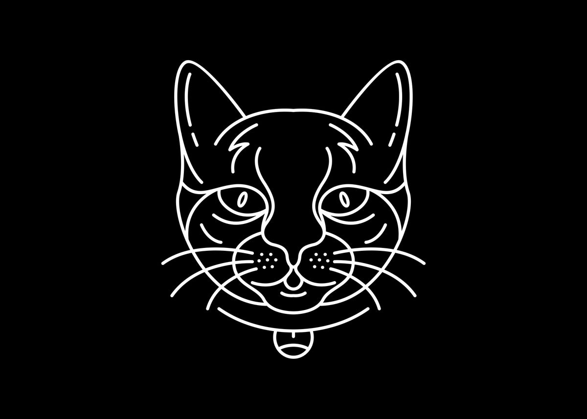 'Cat 2' Poster, picture, metal print, paint by VEKTORKITA | Displate