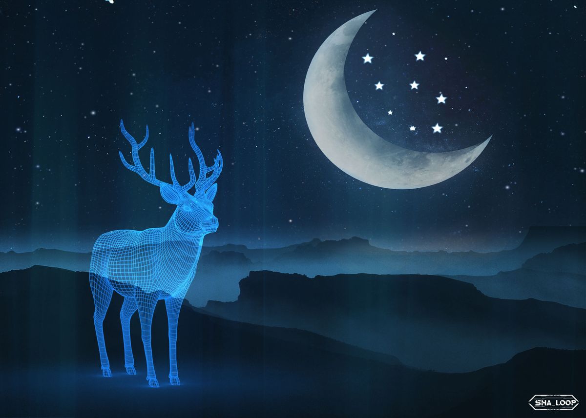 'Astral Deer' Poster by Rorkall | Displate
