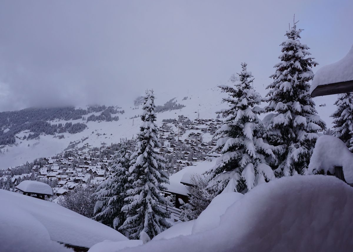 'Winter in Verbier' Poster, picture, metal print, paint by Yingying and ...