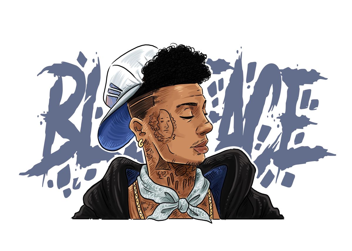 'Blueface Rapper' Poster, picture, metal print, paint by DrawForFun Art ...