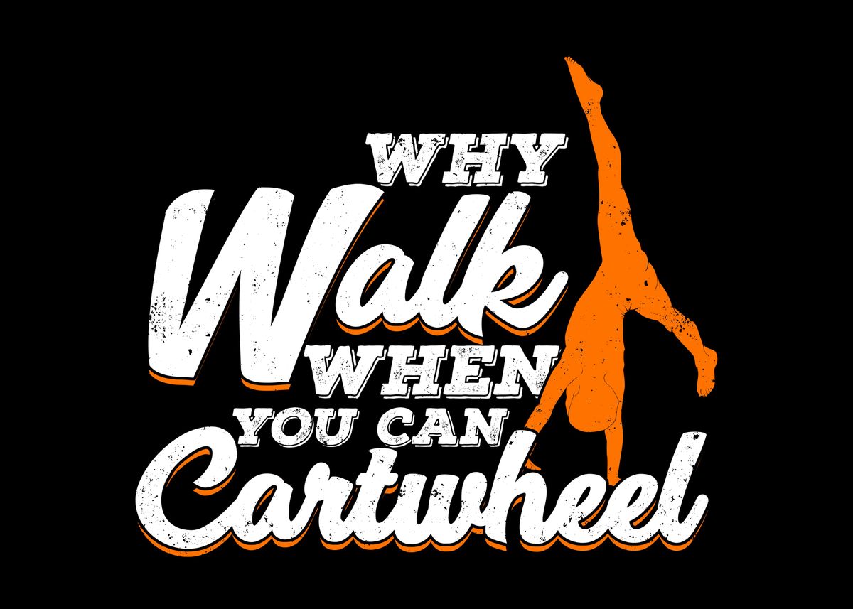 'Cartwheel Gymnast Design' Poster, picture, metal print, paint by ...