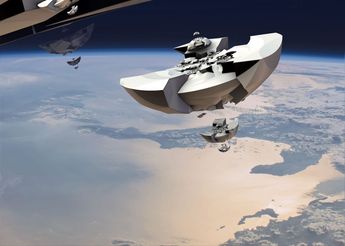 'Orbital Platforms' Poster by Geo Netique | Displate