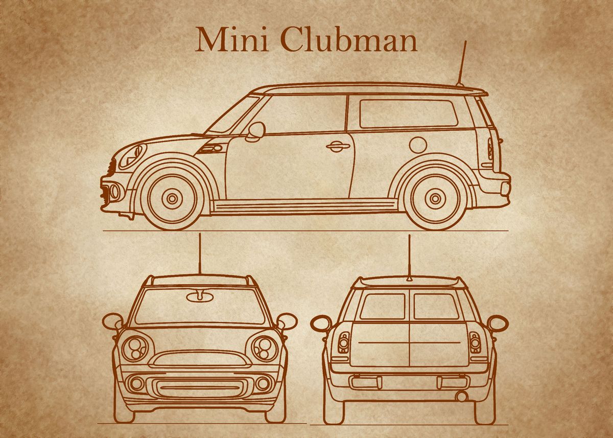 'Mini Clubman 2014 old ' Poster, picture, metal print, paint by The ...