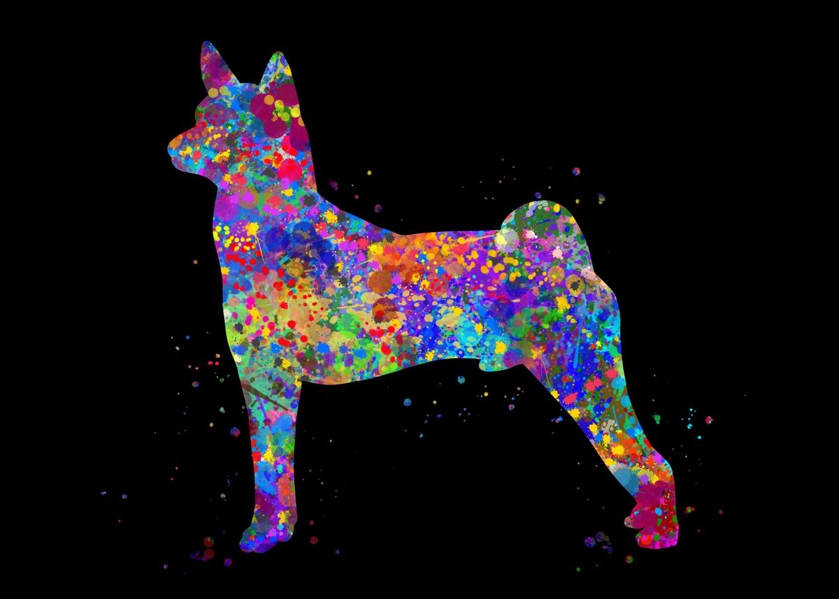 'Basenji dog' Poster, picture, metal print, paint by Yahya Art | Displate