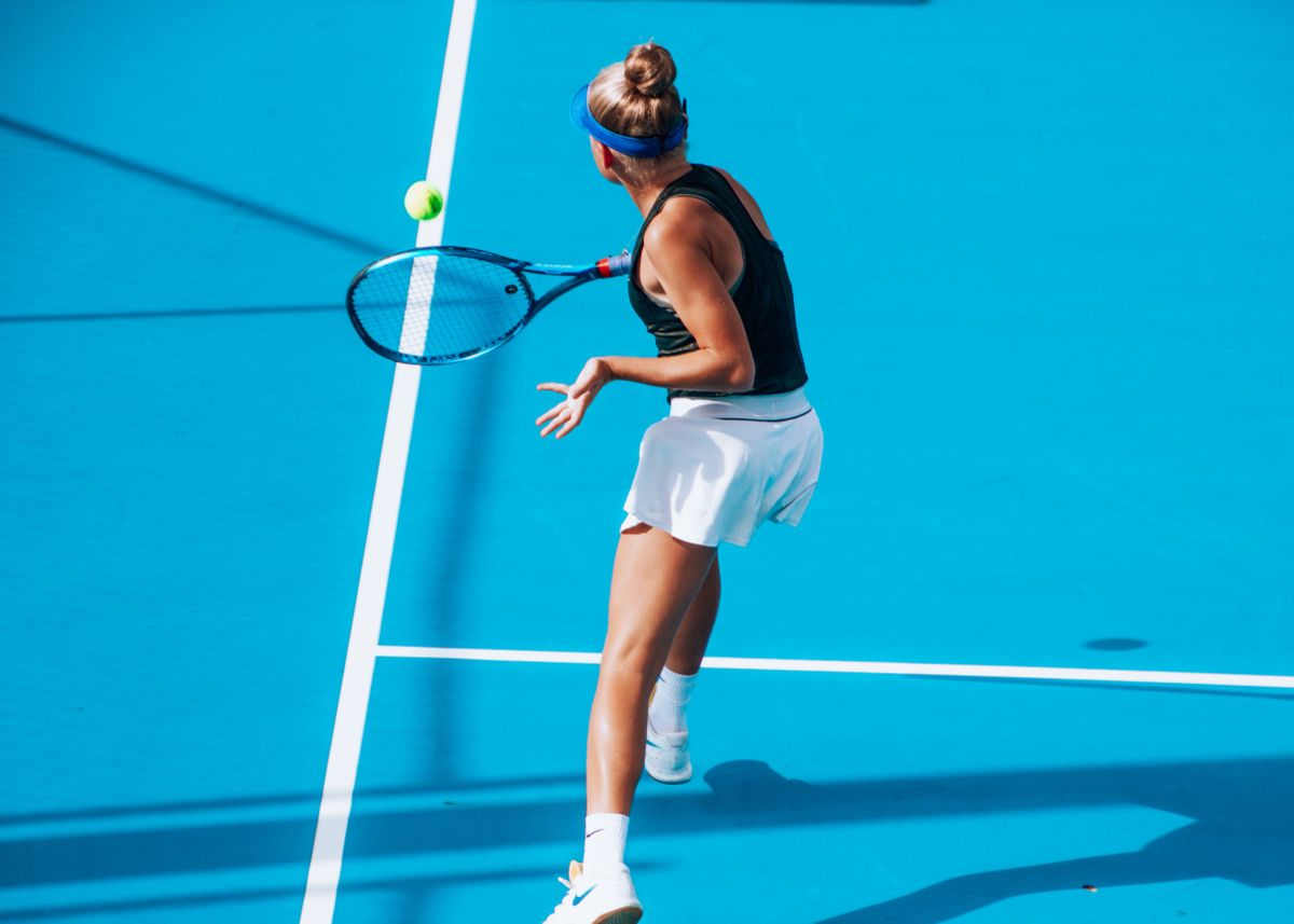 'tennis action shot ' Poster, picture, metal print, paint by Ingrid ...